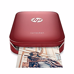 HP Sprocket Portable Photo Printer, Print Social Media Photos on 2x3" Sticky-Backed Paper - Red (Z3Z93A)