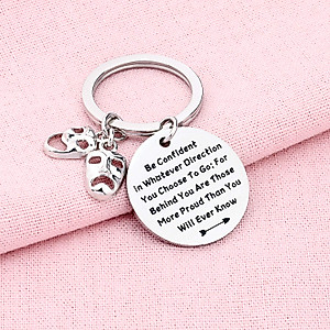 LQRI Drama Mask Charm Keychain Theatre Gift Drama Graduation Gift Be Confident In Whatever Direction You Choose To Go Drama Actor Actress Jewelry