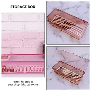 OUNONA Boxes to Home Tool with Containers Drainer Covered Utensil and Holders Trays Storage Keeps Container Dinnerware Color Plastic Organized Drain Chopsticks Flatware Tray Holder