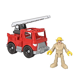 Fisher-Price Imaginext Rescue Fire Truck, Push-Along Vehicle and Character Figure Set for Preschool Kids Ages 3-8 Years
