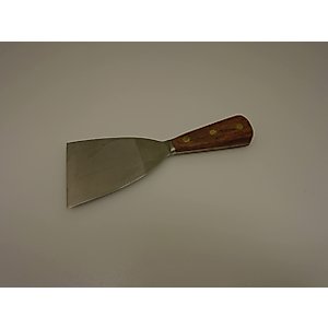 Dexter 3 inch High Carbon Steel Scraper Forged Semi Flex Angled Blade Full Tang with Triple brass rivets 525-3F Wood Handle