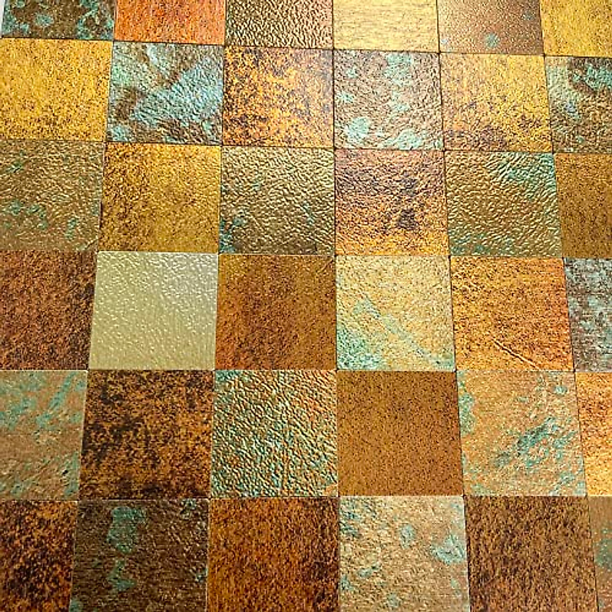 HomeyMosaic Peel and Stick Backsplash Tile Stick on Kitchen Fireplace Bathroom Plaid in Rust Retro Copper,5-Sheet