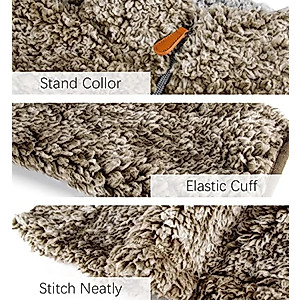 Les umes Women's Zipper Sherpa Pullover Fuzzy Fleece Sweatshirts Jacket Winter Oversized Outwear Coat Brown 2XL