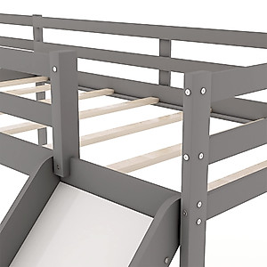 Merax L-Shaped Twin Size Loft Bed with Ladder and Slide