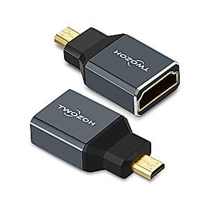 Twozoh 8K Micro HDMI Adapter (2-Pack), 2.1 Micro HDMI Male to Standard HDMI Female Adapter Convertor Support 8K@60Hz, 4K@144Hz, 2K@240Hz