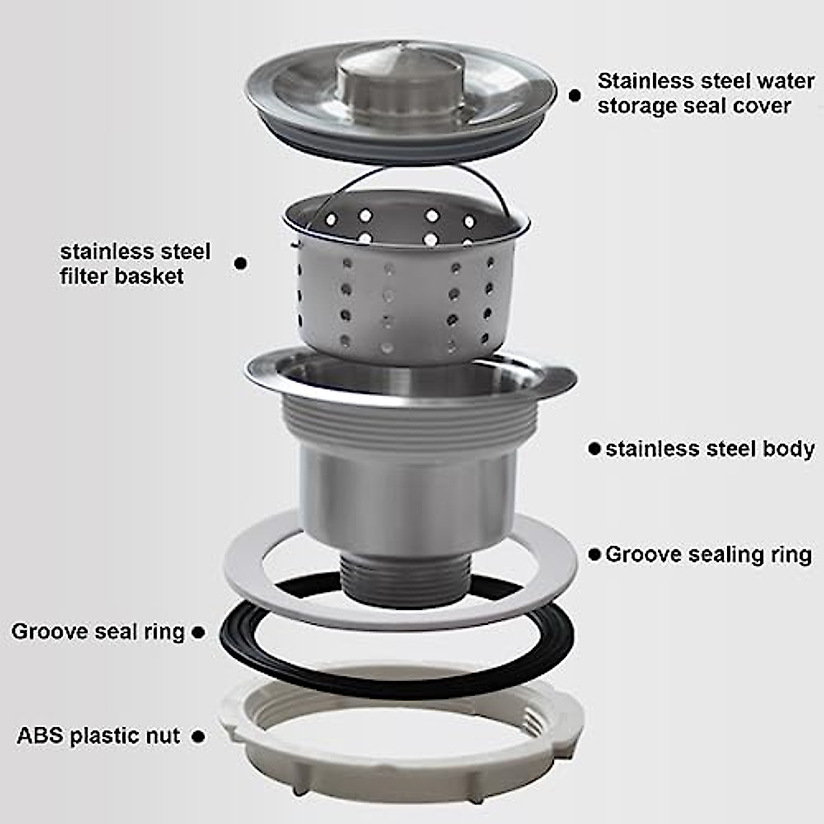 Single Bowl Stainless Steel Standing Sink, Kitchen Sink, Commercial Sink, Small Utility Sink, Portable Hand Washing Sink for Kitchen, Dining Room, Garage Bar, Laundry Room (Color : Type A, Size : 55