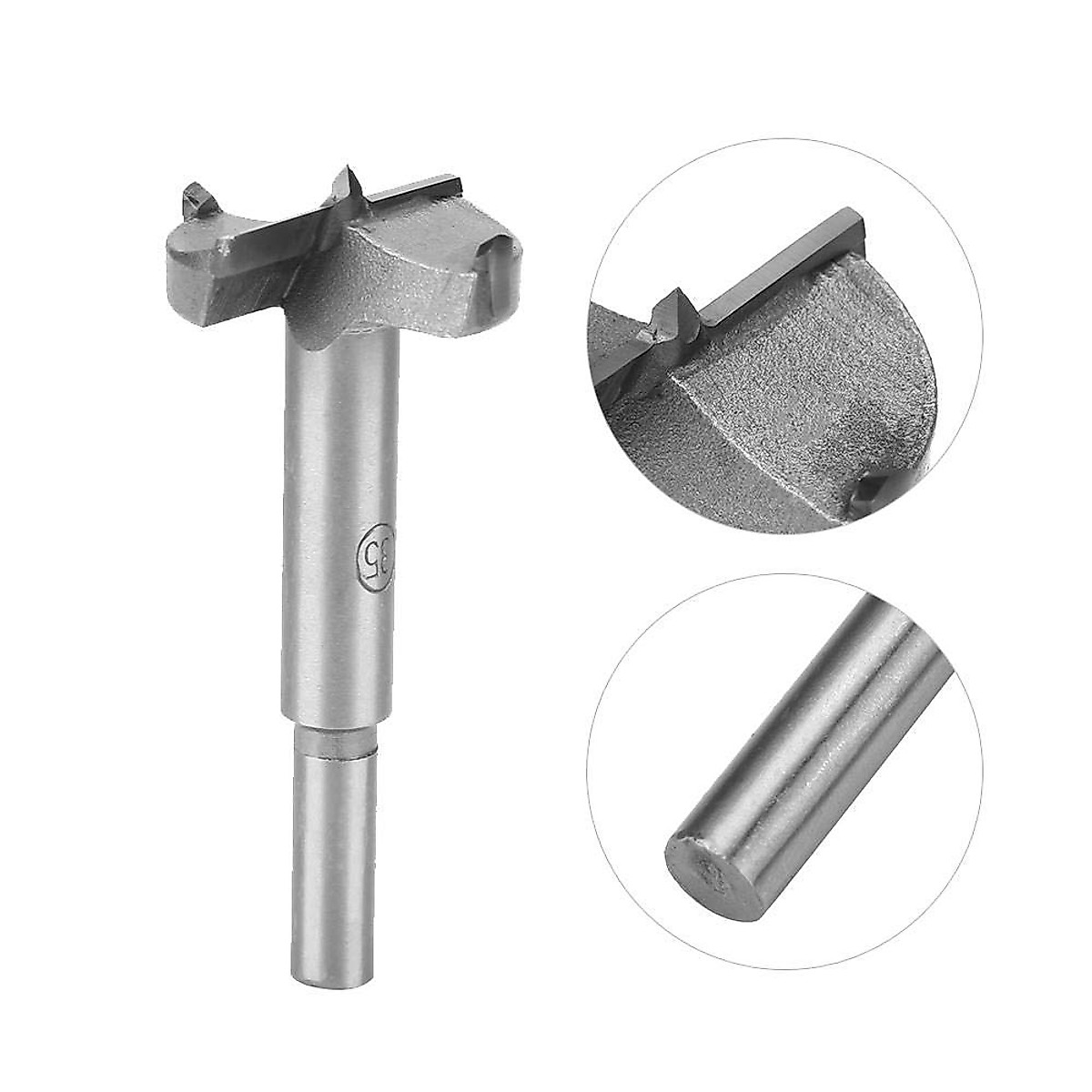 Hilitand Forstner Drill Bits Set, 6pcs 30/35/40/45/50/60mm High Strength Steel Flat Bits Drill Set Woodworking Hole Saw Wood Cutter Tool