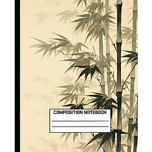 COMPOSITION NOTEBOOK: Vintage Oriental Botanical Design, 110 Pages College Ruled