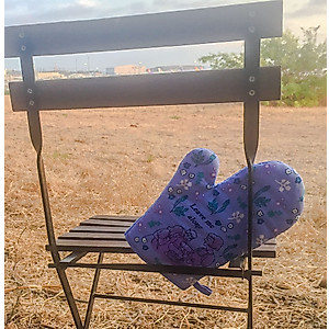 Leave Me Alone Oven Mitt Funny Family Baking Cookies Cake Graphic Novelty Kitchen Glove Funny Graphic Kitchenwear Funny Introvert Novelty Cookware Blue Oven Mitt