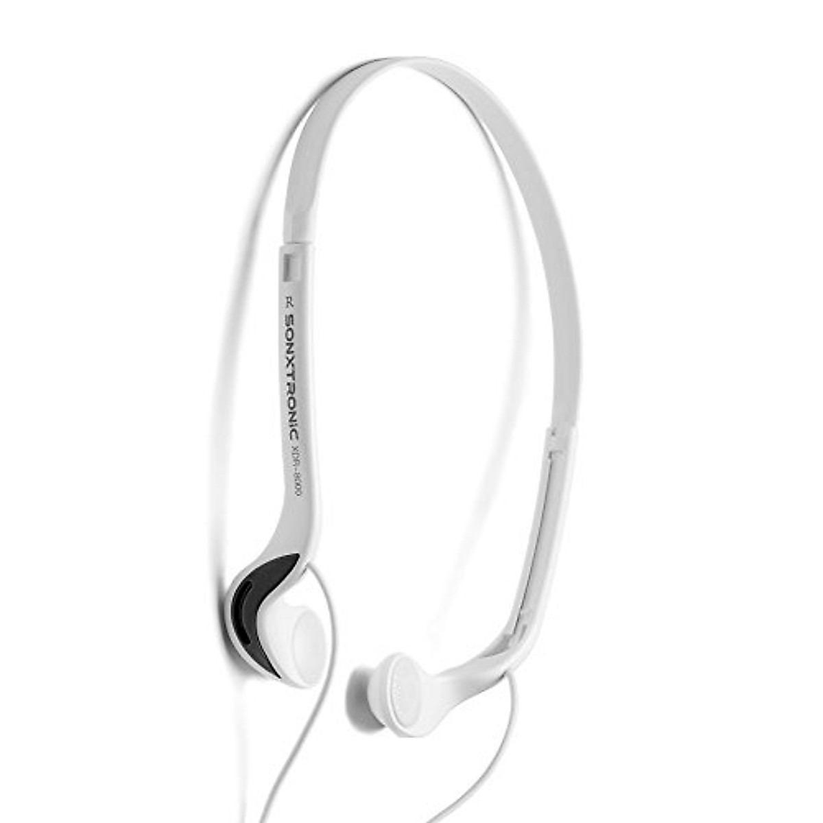 SONXTRONIC White ICE Xdr-8001 Vertical in Ear Ultralight Sport Running Headband Headphones (mdr-w08l Style White and Silver)