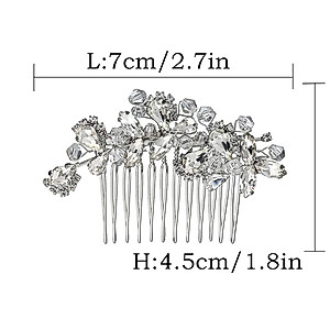 Foyte Crystal Bride Wedding Hair Comb Silver Bridal Headpieces Rhinestone Pearl Hair Pieces Bridesmaid Side Combs Hair Accessories for Women (silver)