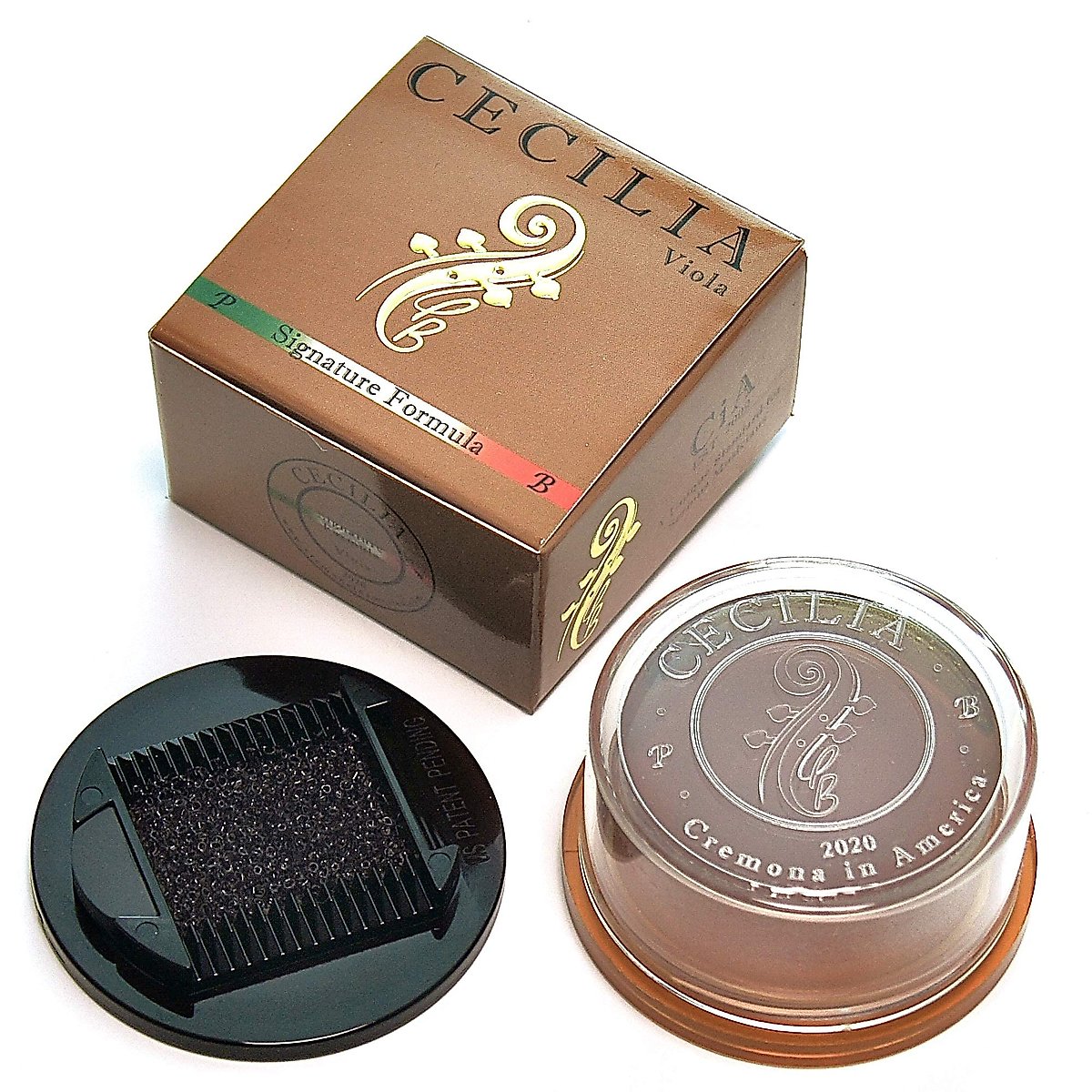 CECILIA ‘Signature Formula’ Rosin for Viola, Rosin Specially Formulated Viola Rosin for Viola Bows (New ‘Liquid Form Blending Method’) with Included Rosin Spreader (Full Cake)