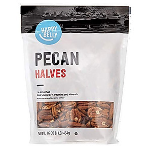 Amazon Brand - Happy Belly Pecan Halves, No Added Salt, 16 ounce (Pack of 1)