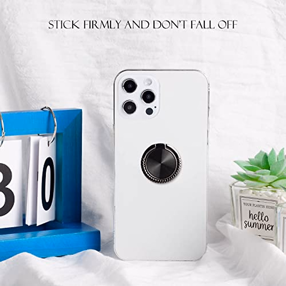 [2 Packs] Featured CD Textures Cell Phone Ring Holder Stand, 360 Degree Rotation Finger Ring Kickstand with Polished Metal Phone Grip for Magnetic Car Mount, Smartphone Accessories