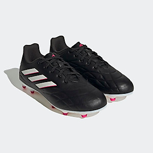 adidas Copa Pure.3 Firm Ground Soccer Shoe, Black/Zero Metallic/Team Shock Pink, 1.5 US Unisex Little Kid