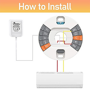 Thermostats 24 Volt Transformer C Wire Power Adapter for Nest, Ecobee, Honeywell WiFi Thermostats, Power Supply for Nest Hello, Ring Smart Doorbells Chime