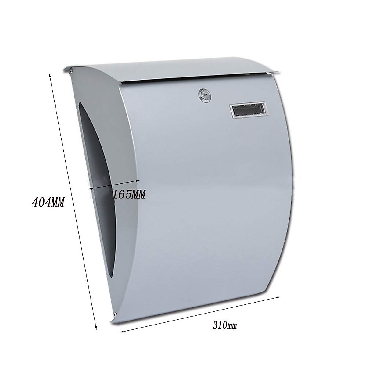 Mailboxes for Outside Mailbox Wall Mount Post Box European Villa Home Wall-Mounted Mailbox Outdoor Garden Waterproof Newspaper Box Creative Circular Simple Letterbox Silver