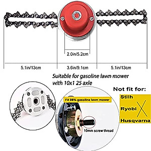 Barafat Universal Weed Eater Head, Chain Trimmer Head 65Mn, Garden Lawn Mower, Mower Tool Accessories for Outside Garden Lawn Glass (Red)