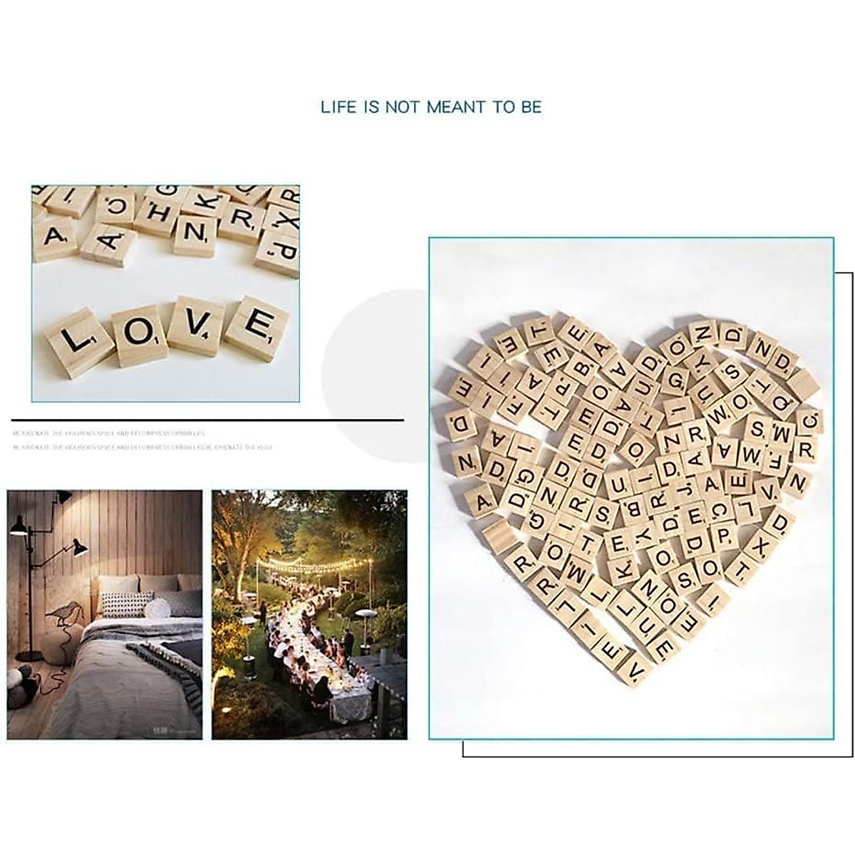 200 PCS Spelling Letters, DIY Making Spelling Crossword Game, Wood Letters Tiles