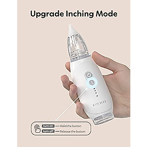 Nasal Aspirator for Baby, HAUTURE Baby Nose Sucker, Self-Cleaning Nose Cleaner for Toddler, 3 Suction Levels, 2 Modes, Nasal Tweezers, 5 Hours Fast Charge for 60 Days