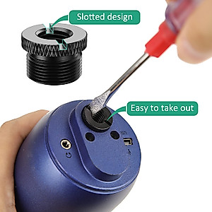 Rigych 5/8 to 3/8 Adapter Metal Slotted Blue Yeti Microphone Adapter 2 Pcs for Mic Stand such as Blue Yeti, Yeti Pro, Blue Yeti X, Blue Snowball