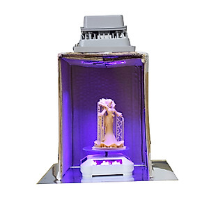 FUNGDO Solar Turntable 360° Rotating Stand Display Plate for better curing UV resin printed jewelry or small items model from LCD/SLA/DLP 3D Printer Solar or AA Battery power (Not Included) (Silver)