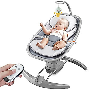 Baby Swings for Infants Newborn, RONBEI Swing for Baby Boy Baby Girl, Electric Comfort Portable Baby Swing with 3 Swing Speeds Music Remote Control
