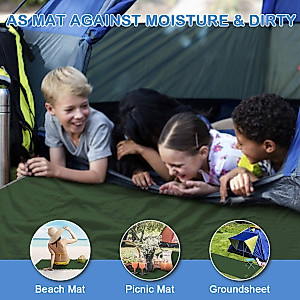 Grassman Tent Footprint, Camping Tarp Lightweight Waterproof with Carrying Bag, Tent Tarp Hiking Ultralight Hammock Rain Tarp Green M