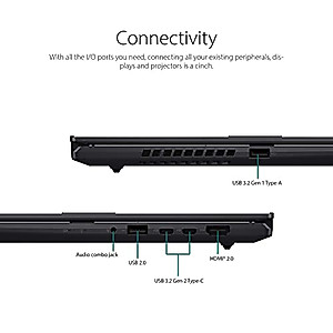 ASUS VivoBook S 15 Slim Laptop, 15.6” FHD Display, AMD Ryzen 9 6900HX CPU, AMD Radeon Graphics, 16GB RAM, 1TB SSD, Windows 11 Home, Fingerprint Reader, Indie Black, S3502RA-DB94