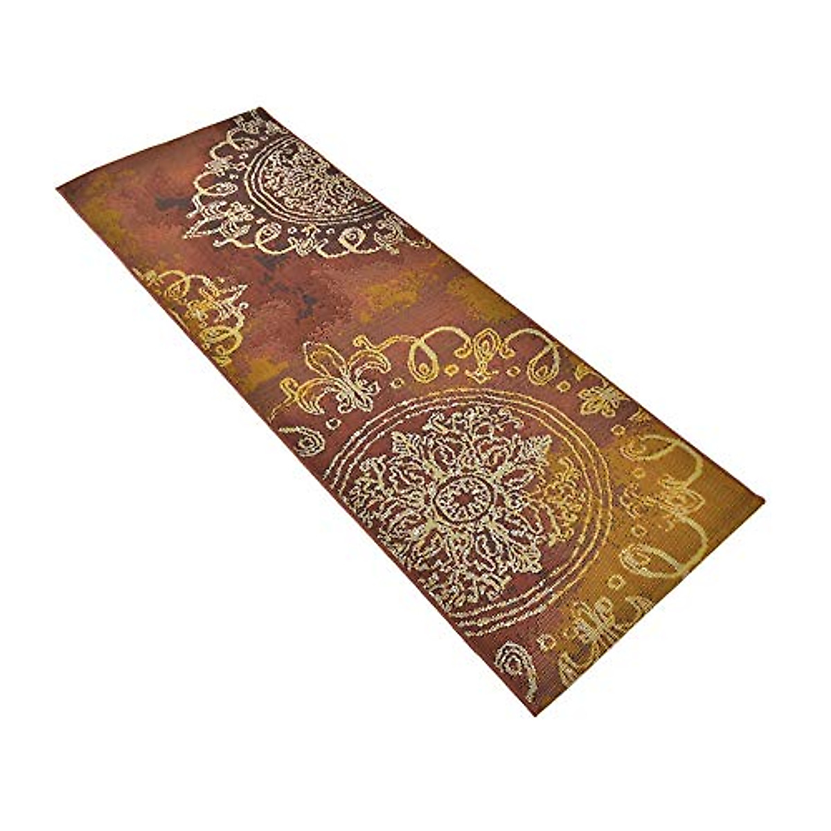 Unique Loom Outdoor Modern Collection Area Rug - Trio (2' x 6' 1" Runner, Rust Red/ Gold)