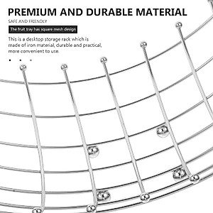 Wakauto Fruit Basket Bowl, Modern Countertop Wire Fruit Vegetable Basket Bowl Tray, Fruit Bowl Holder and Decorative Bowl Stand Perfect for Fruit, Vegetables, Snacks
