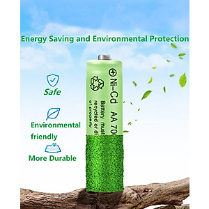 Cotchear 1.2V AA Rechargeable Battery, Size AA 700mAh Rechargeable Ni-Cd Batteries 4Pcs AA Battery - Rechargeable Cycle Used More Than 500 Times (4pcs)