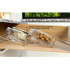 FEMELI Spice Drawer Organizer Insert for Kitchen,Adjustable Expandable Spice Rack Tray 4 Tiers for Spice Jars,Seasonings,Acrylic,Clear,2 Pack