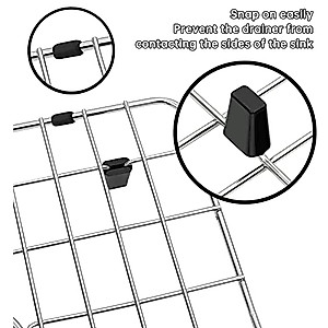 Jadairy 20 PCS Rubber Feet for Sink Grid Kitchen Sink Rack Feet Kitchen Sink Wire Protective Rack Feet Black Grid Protector Replacement Rubber Feet for Sink Rack (20PCS)