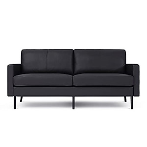 Z-hom 70" Top-Grain Leather Sofa, 2-Seat Upholstered Loveseat Sofa Modern Couch, Luxury Classic for Living Room Bedroom Apartment Office