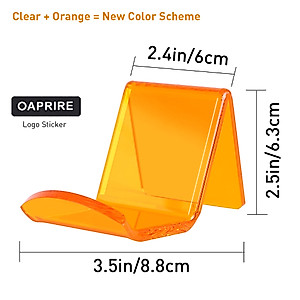 OAPRIRE Universal Controller Holder Wall Mount 2 Pack, Acrylic Controller Stand Gaming Accessories with Cable Clips, Build Your Game Fortresses (Orange)