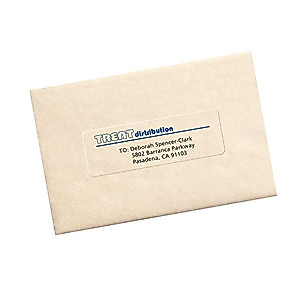 Avery Printable Address Labels with Sure Feed, Matte Clear, 1-1/3" x 4", 350 Mailing Labels (08662)