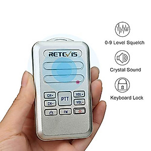 Retevis RT20 Small Walkie Talkies for Adults, Rechargeable Two Way Radio, Mini 2 Way Radios, Hands Free, USB-C, License-Free, for Retail Restaurant Healthcare Hospital(Silver, 10 Pack)