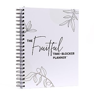 52-Weeks Undated, Time Blocking Planner, Increase Productivity and Improve Time Management, Set Annual & Monthly Goals, Hardcover, Wire Bound, Instructions on How to Time Block (White Matte)