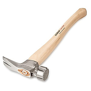 ESTWING Sure Strike California Framing Hammer - 25 oz Straight Rip Claw with Milled Face & Hickory Wood Handle - MRW25LM