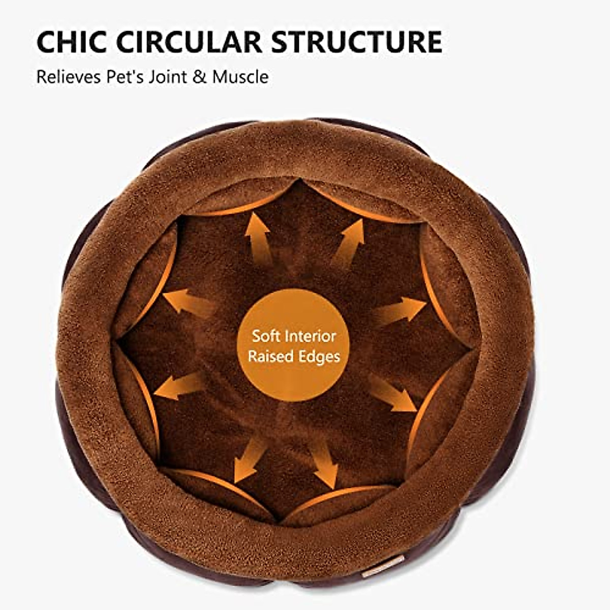 Fostanfly Cat Beds for Indoor Cats, Fluffy Puppy Bed for Small Dog Bed Washable, Calming Pet Beds Donut Round Doggy Bed Super Cozy