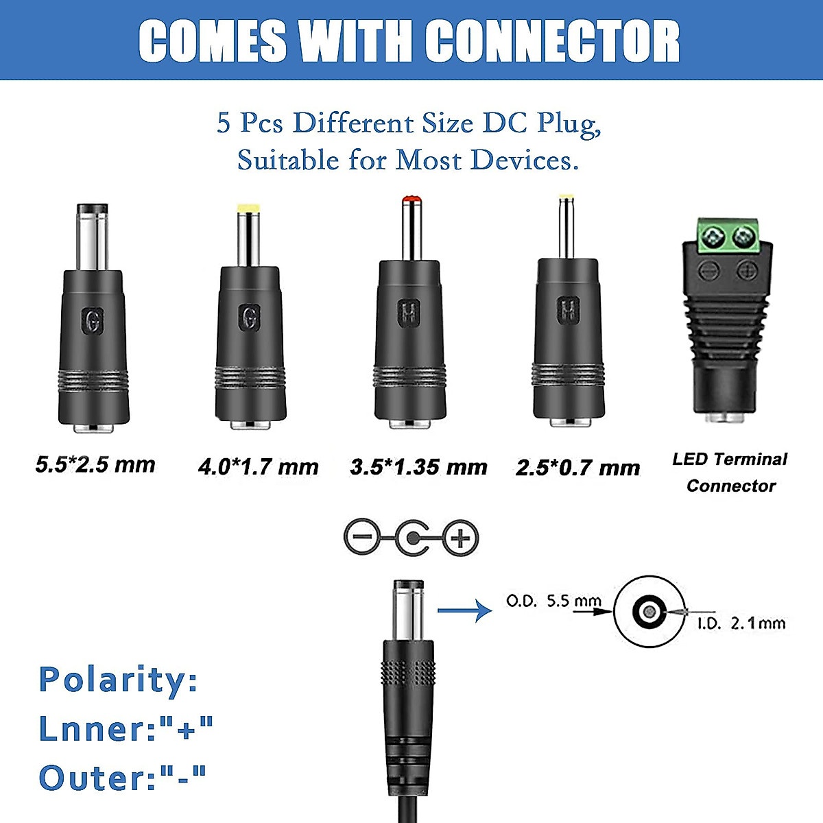 Gonine 12V 3A Power Supply Cord UL Certificate, 100V - 240V AC to DC 12 Volts 3A 2A Power Adapter for 12Vdc Wireless Router, Neck Shoulder Massager, LED Strip Lights, CCTV Cameras, Hard Drivers.