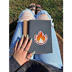 Miraki Burn My Kindle When I Die Sticker, Cute Bonfire Sticker, Kindle Sticker, Water Assitant Die-Cut Vinyl Stickers Decals for Laptop Phone Kindle Journal Water Bottles, Sticker for Women