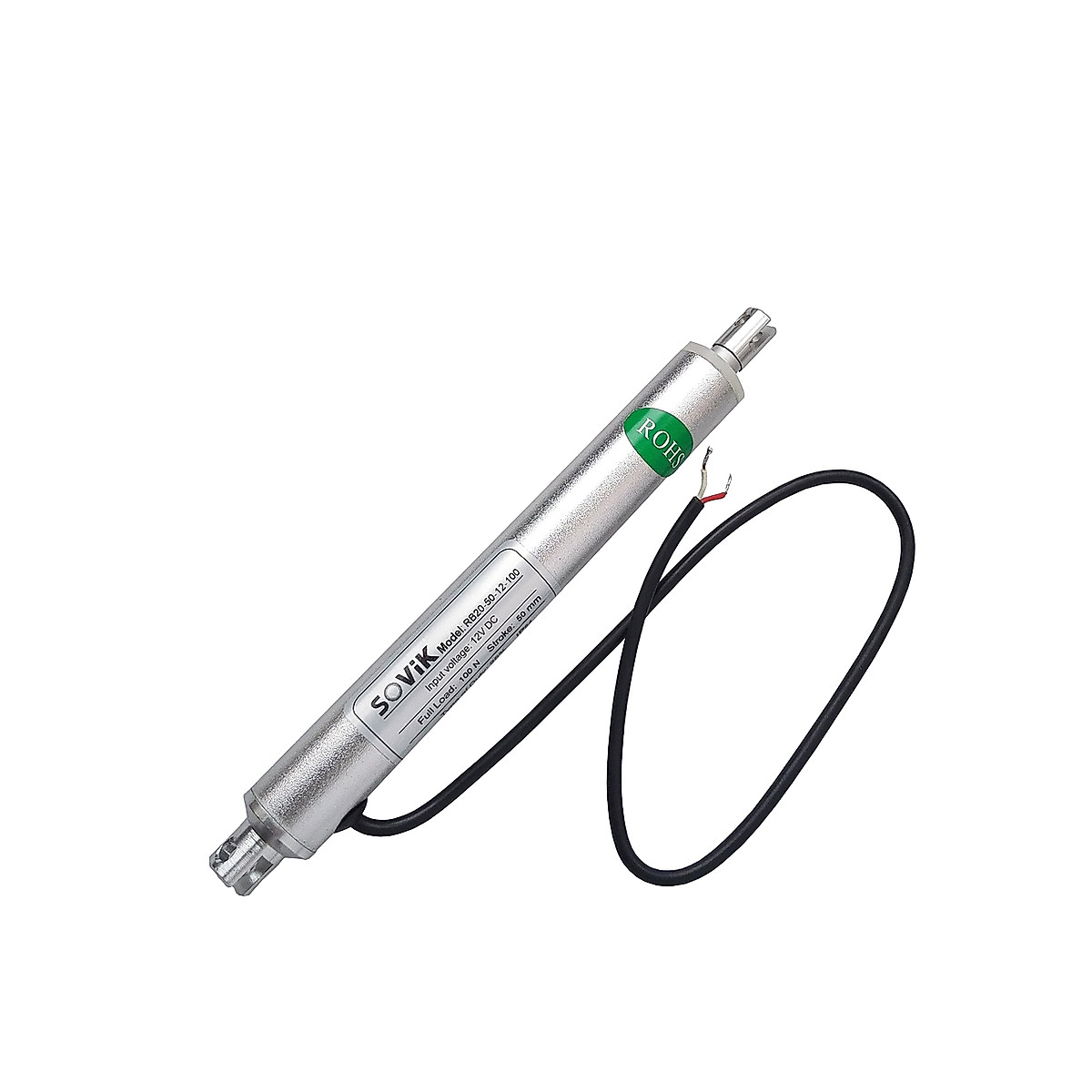 SOViK 12V DC Micro Linear Actuator 2 inch Stroke Max Force 22lbs Speed 0.5"/sec Tube Diameter 0.8" Internal Limit Switch