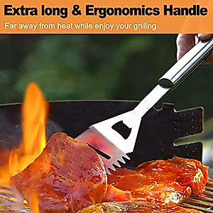 OlarHike BBQ Grill Accessories Set for Men Women, General 22PCS Grilling Accessories Set, 16 Inches Stainless Steel BBQ Tools Gifts Utensil with Spatula, Tongs, Skewers for Barbecue, Camping, Kitchen