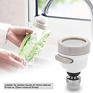 Movable Kitchen Tap Head, Delaman 360° Rotatable Faucet Spray Head ABS Anti-Splash Faucet Nozzle Head, Water Faucet for Kitchen with 3 Modes Adjustment