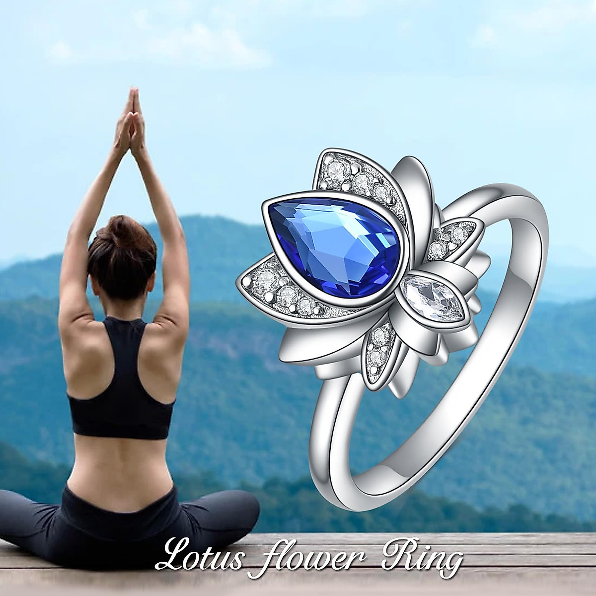 Lotus Urn Ring Jewelry for Ashes for Women Size 9 Sterling Silver Keepsake Cremation Ring Jewelry