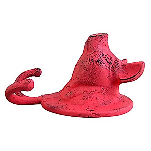 Home Originality Pink Pig Head Cast Iron Wall Hook 5 1/2 Inch