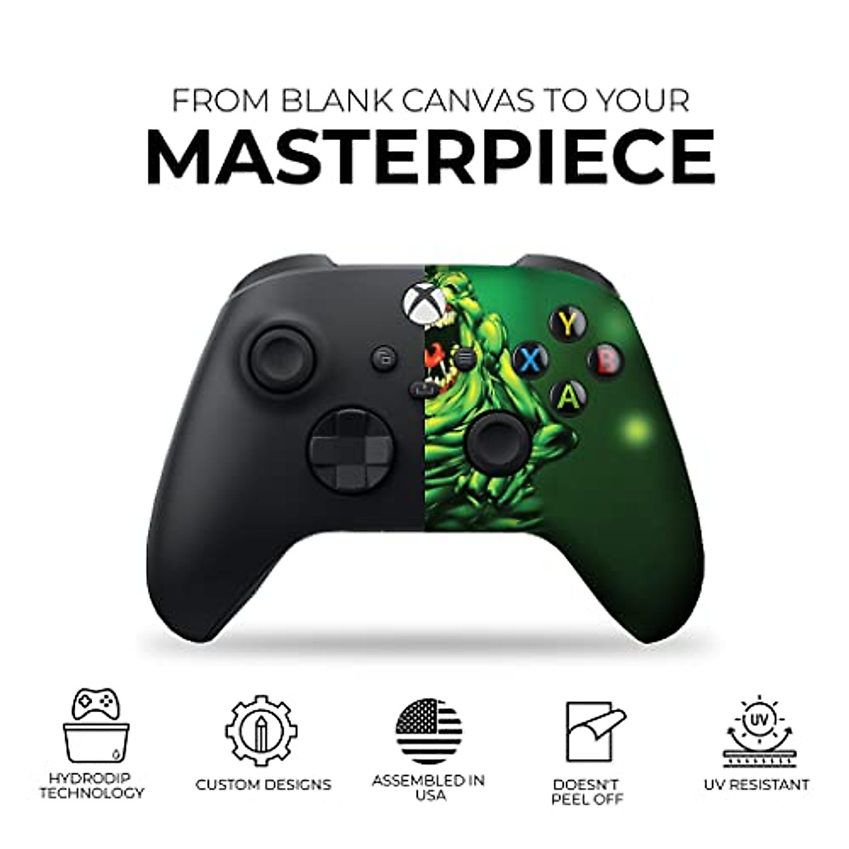 DreamController Slime Monster Custom X-box Controller Wireless compatible with X-box One/X-box Series X/S Proudly Customized in USA with Permanent HYDRO-DIP Printing (NOT JUST A SKIN)