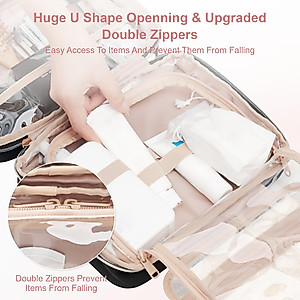 Everfun Hanging Travel Toiletry Bag for Women Traveling With Leakproof Compartment Makeup Cosmetic Organizer Dopp Kit Travel Accessories Essentials Must Have